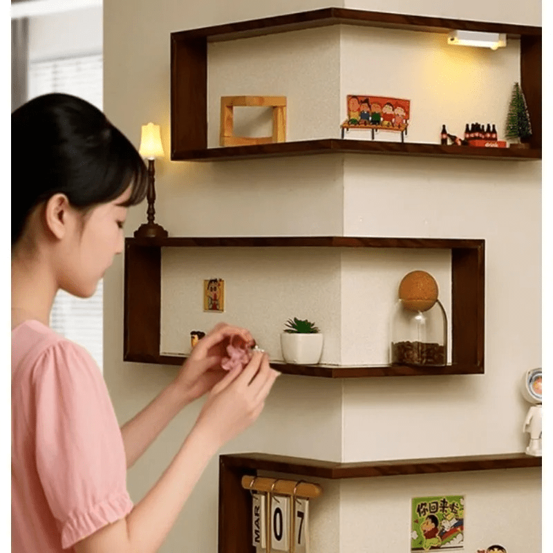 Wooden Corner Wall Shelf – Turn Empty Corners Into a Modern Design Sta ...